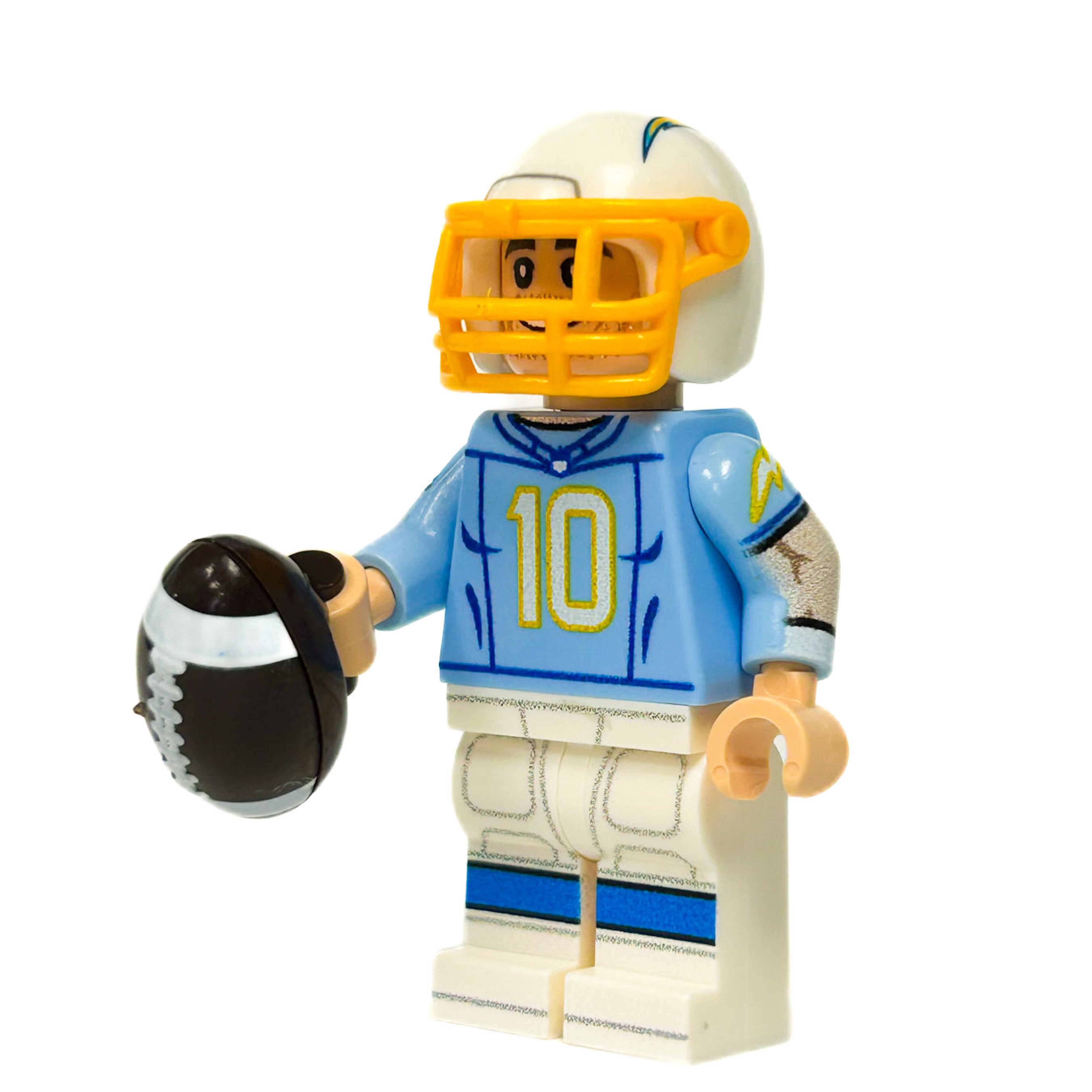 #10 QB LA Football Player Minifig made using LEGO parts – MinifigMadison