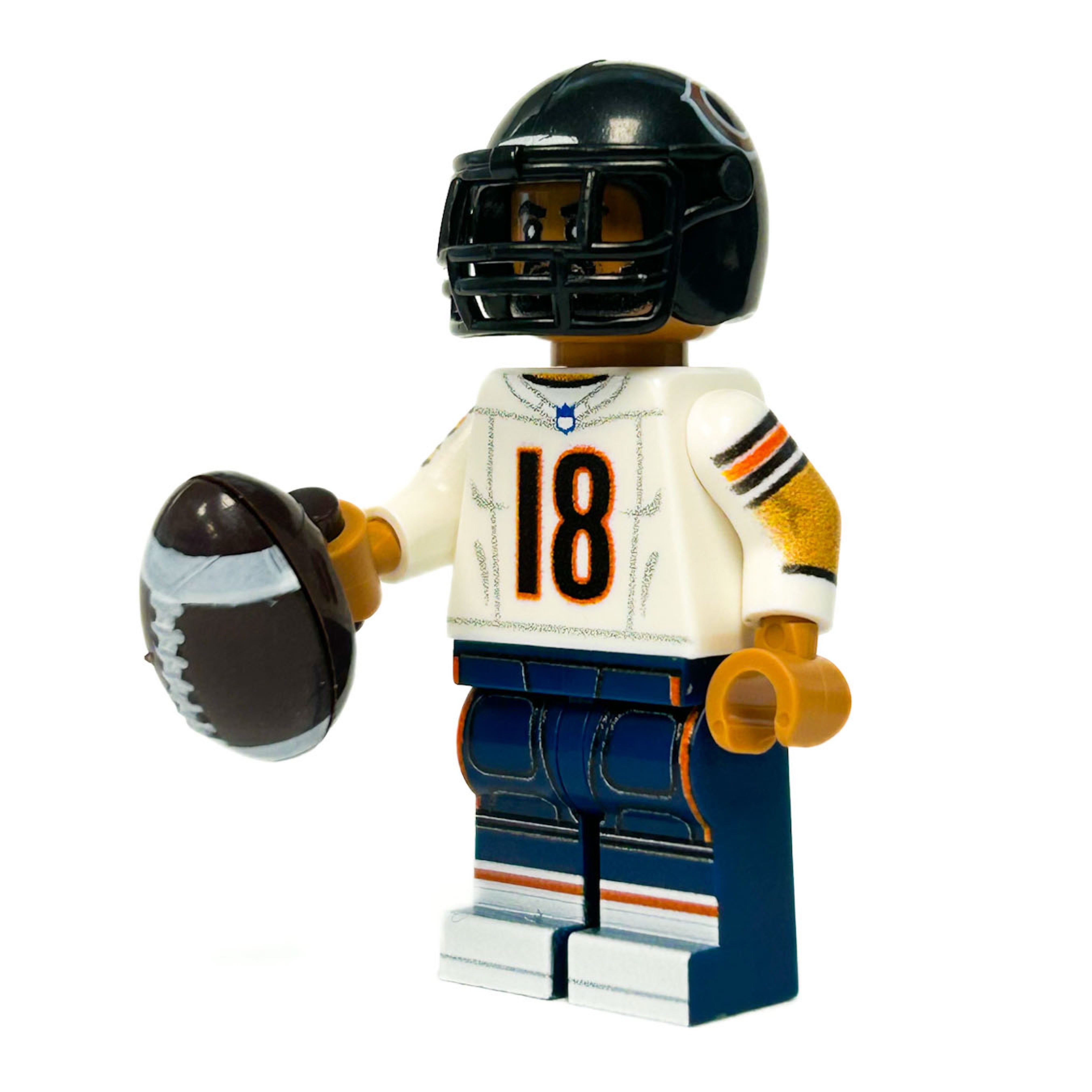 #18 Chicago Football Player Minifig made using LEGO parts – MinifigMadison